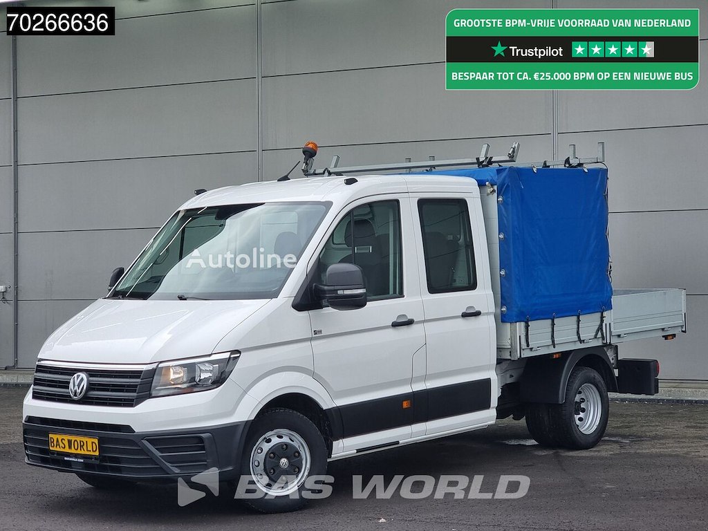 Volkswagen Crafter 177pk Open laadbak Dubbel Cabine met Kraan Dubbellucht T kamion s ravnom platformom < 3.5t