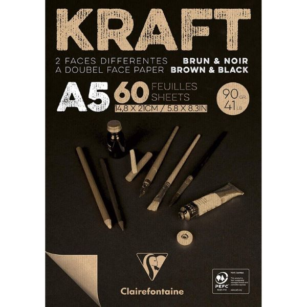 Clairefontaine BL.KRAFT A5 50S 90G BR+BL