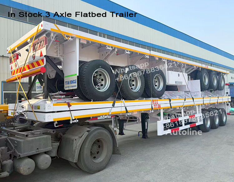 Nova 3 Axle 40 Ft 12.5m Stock Container Transport Flatbed Truck Trail poluprikolica platforma