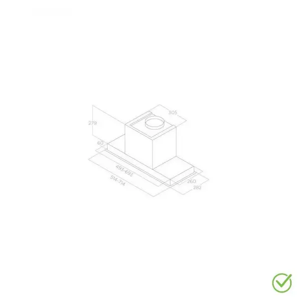 Aspirator HIDDEN ADVANCE BL MAT/A/52