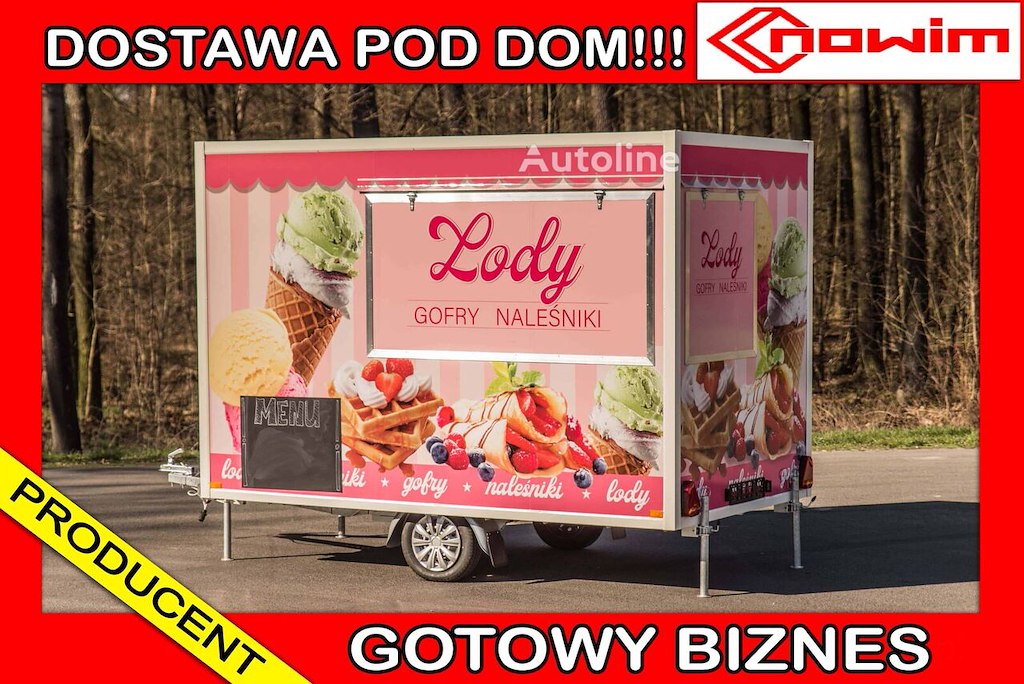 Nova Nowim Przyczepa gastronomiczna LODY food truck budka sprzedażowa prikolica kiosk