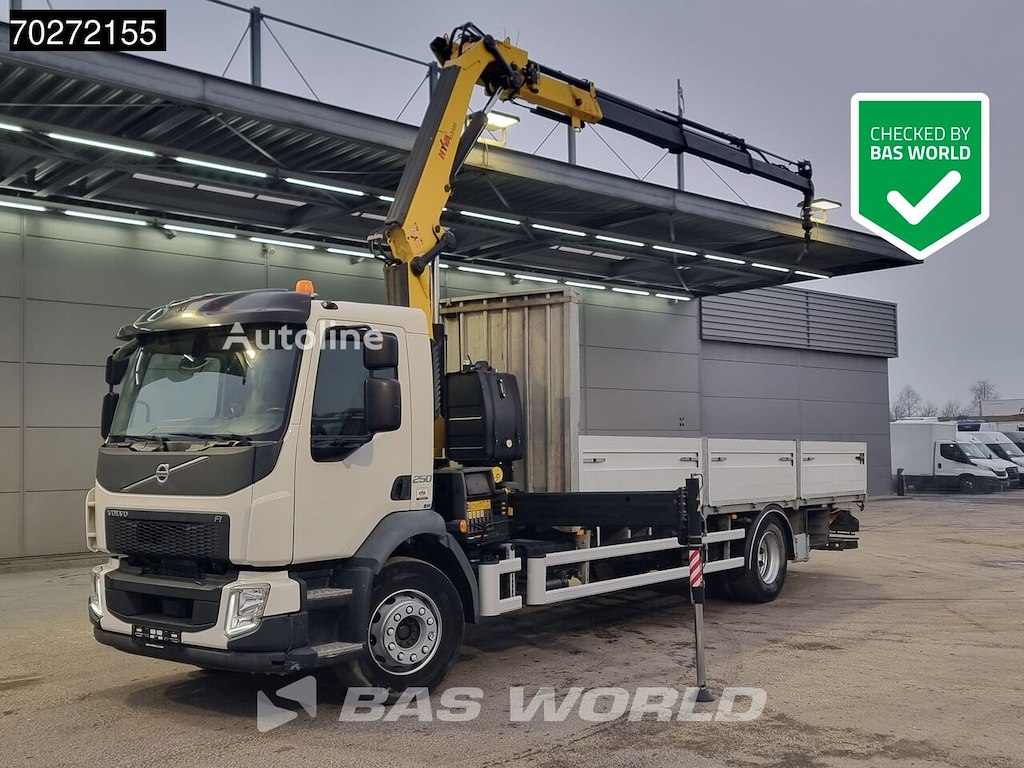 Volvo FL 250 4X2 18tonner Hyva HC-153X E3 Kran Crane AutomaticEuro 6 kamion s ravnom platformom