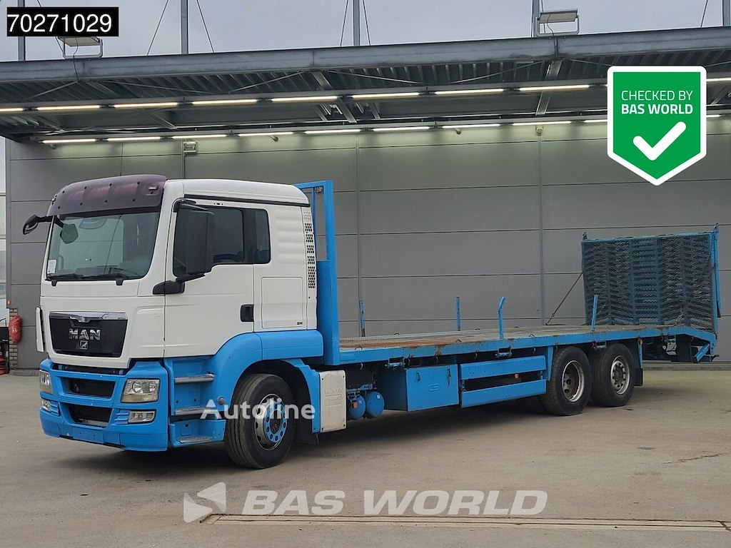 MAN TGS 26.320 6X2 Machine Transporter Winch Twistlocks Automatic Li kamion s ravnom platformom