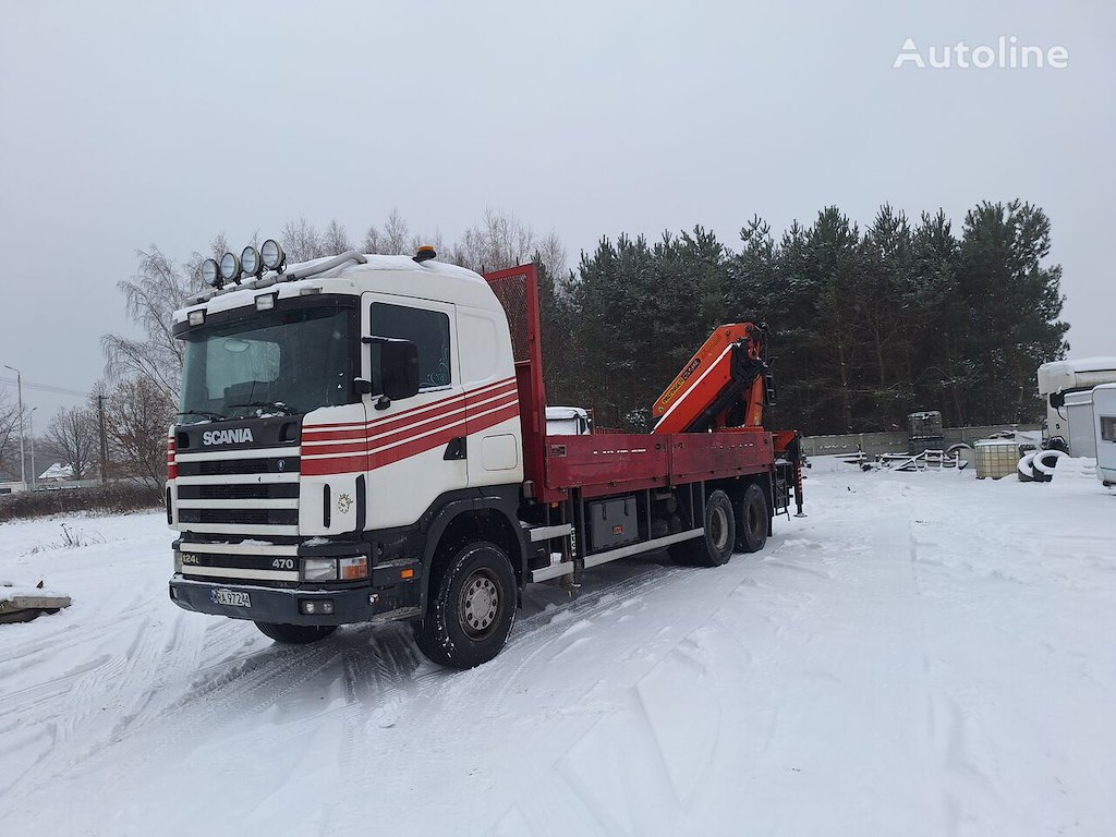 Scania 124L kamion s ravnom platformom