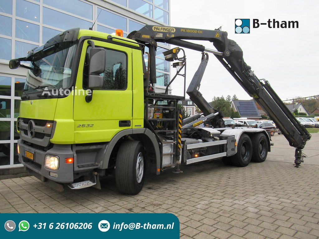 Mercedes-Benz Actros 2632 6X4 Steel + Palfinger PK18002-EH + 20T Haak Hook Hak kamion rol kiper