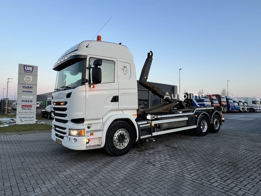 Scania R450 6x2 container auto met haakarm Highline / 6x2 / VDL 21T Hoo kamion rol kiper