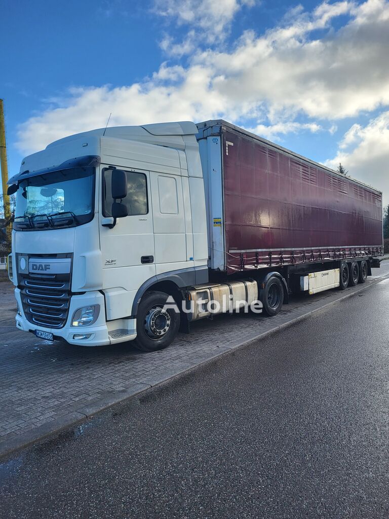 DAF XF 460 kamion sa klizna zavesa cerada + prikolica sa kliznom ceradom