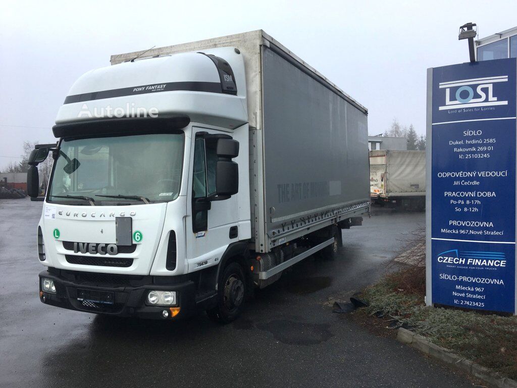 IVECO 75-190 Eurocargo 18 pal. Dhollandia 1000 kg kamion s ceradom