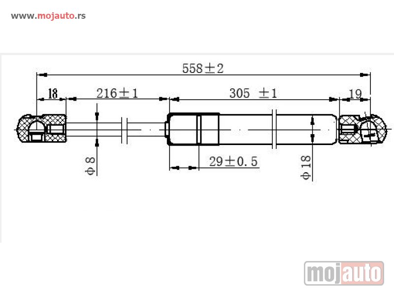 AMORTIZER GEPEK VRATA (558L-470N) Fiat 500 l 12-17 -dostupno