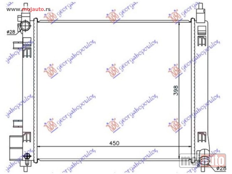 HLADNJAK MOTORA 1.2 DIG (MAN/AUTO) (45x40) (HR12DDR) (KOYO) Nissan micra (k13) 10-13 -dostupno