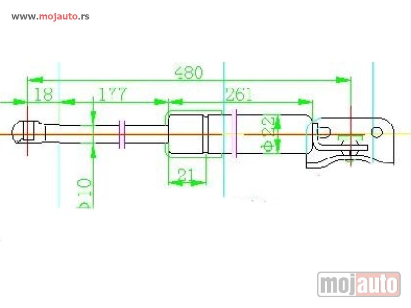 AMORTIZER GEPEK VRATA (480L-480N) Levo Mitsubishi asx 10-14 -dostupno