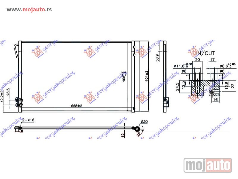 HLADNJAK KLIME ZA SVE MODELE BENZIN/DIZEL (640x385x12) Mercedes vito (w447) 15- -dostupno
