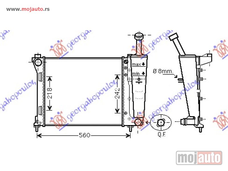 HLADNJAK MOTORA 1.2i 8V (+/-AC) (48x39.2) Lancia y 11-24 -dostupno