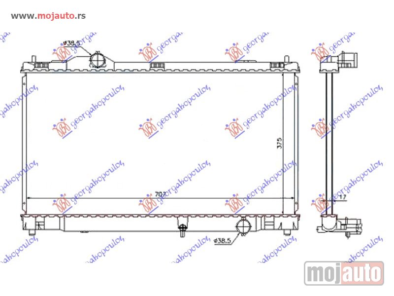 HLADNJAK MOTORA ZA SVE MODELE BENZIN (375x705x16) Lexus is ii 05-13 -dostupno