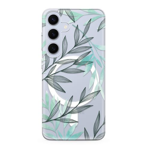 Futrola - maska silikonska print MagSafe za Samsung S921 Galaxy S24 5G leaf (MS)