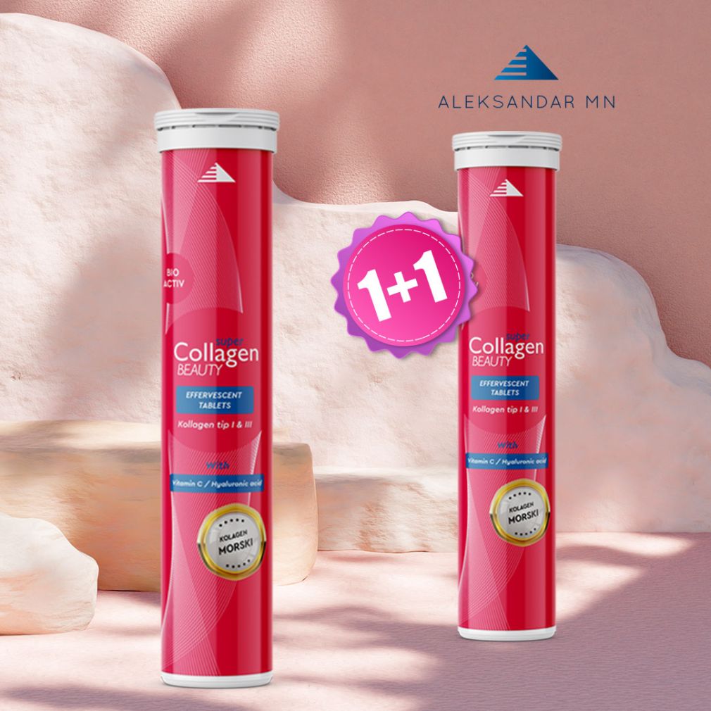 1+1 GRATIS Super Collagen Beauty šumeće tablete, 2x 20 kom