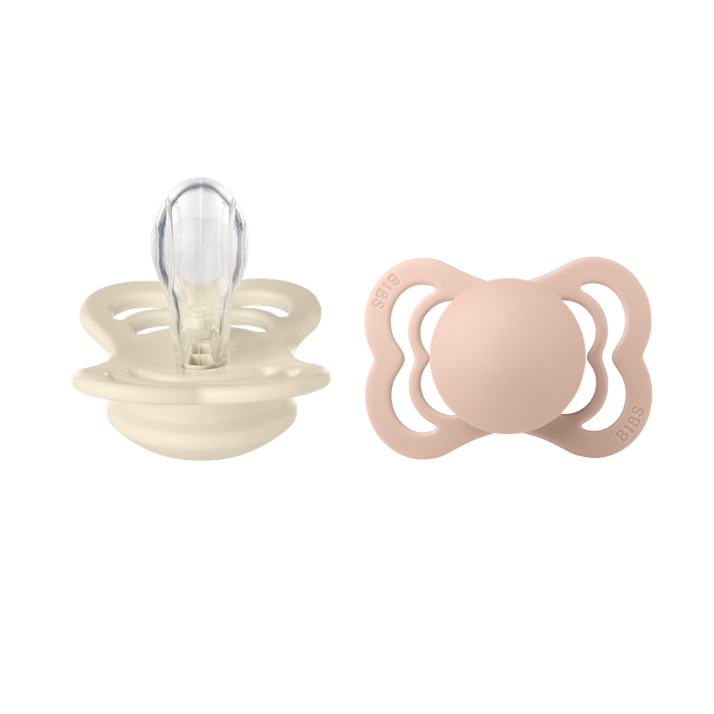 BIBS Supreme silicone Blush & Ivory (0-6 meseci)