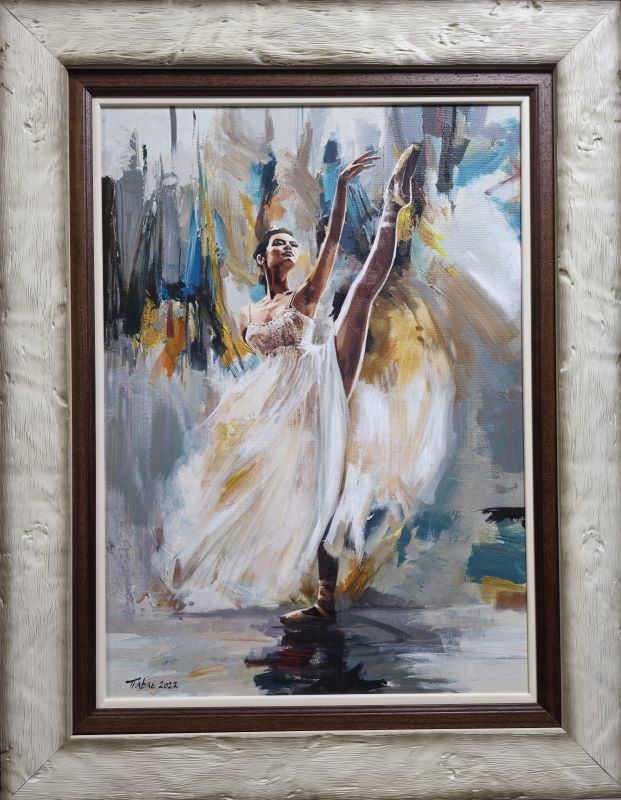 Balerina pleše, Dragan Petrović Pavle, ulje na platnu, sa 93×73 cm, bez 71×51 cm, sertifikat, 300 eura