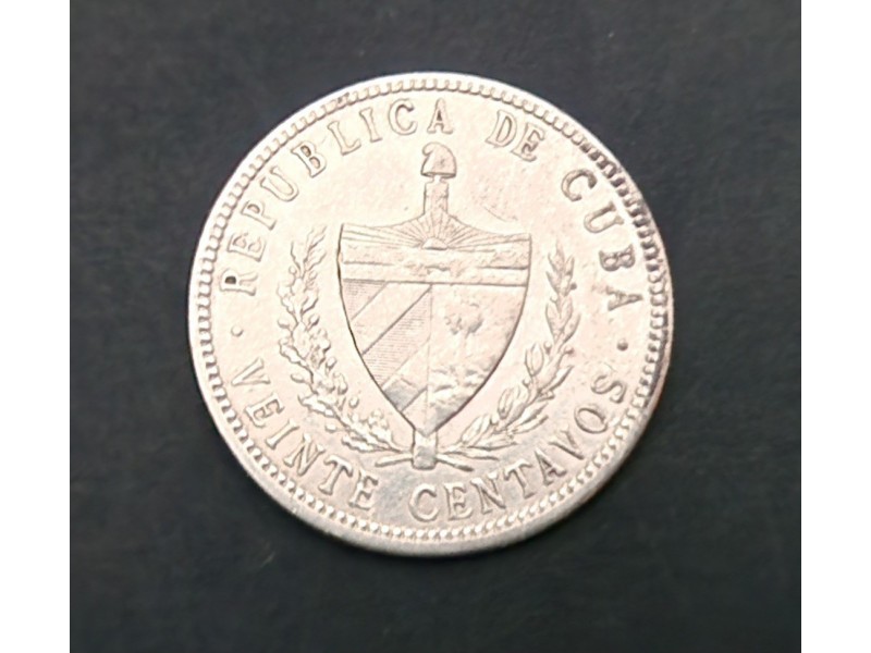 20 Centavos 1915 CUBA AG .900