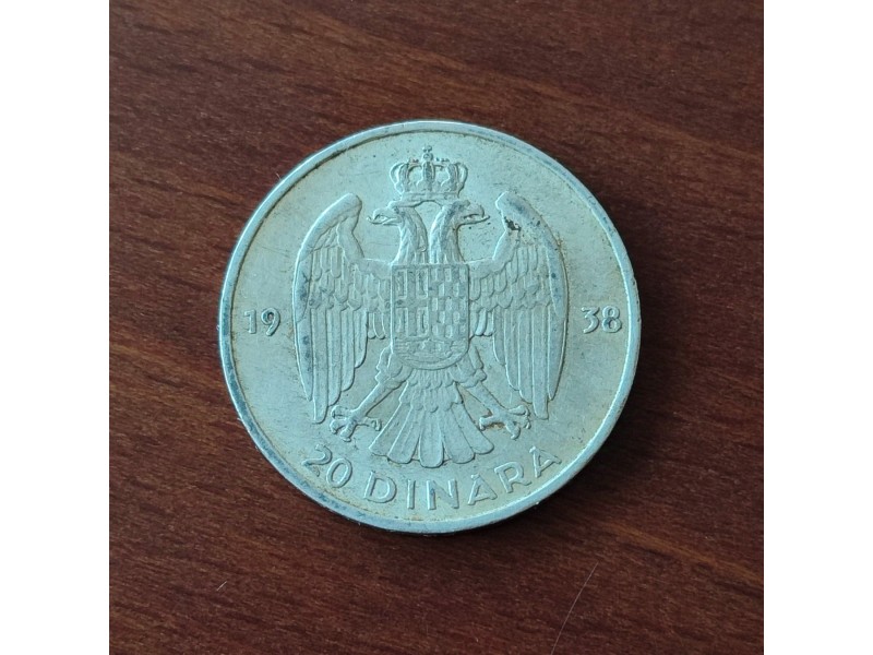 20 DINARA 1938 srebro