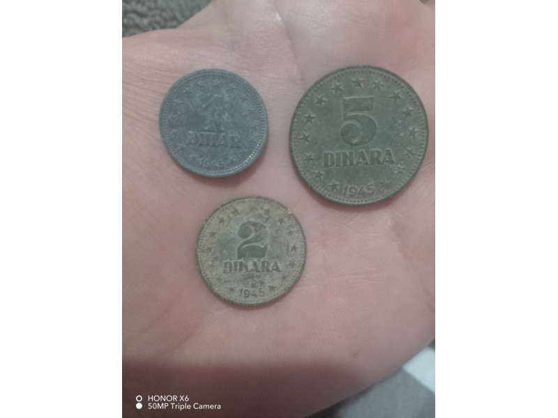 5, 2 i 1 dinar 1945