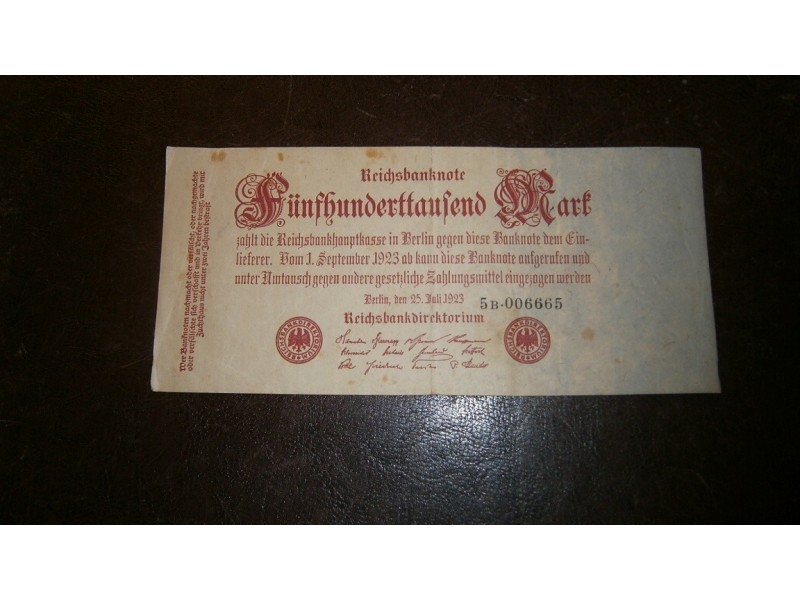 GERMANY 500.000 MARK 1923