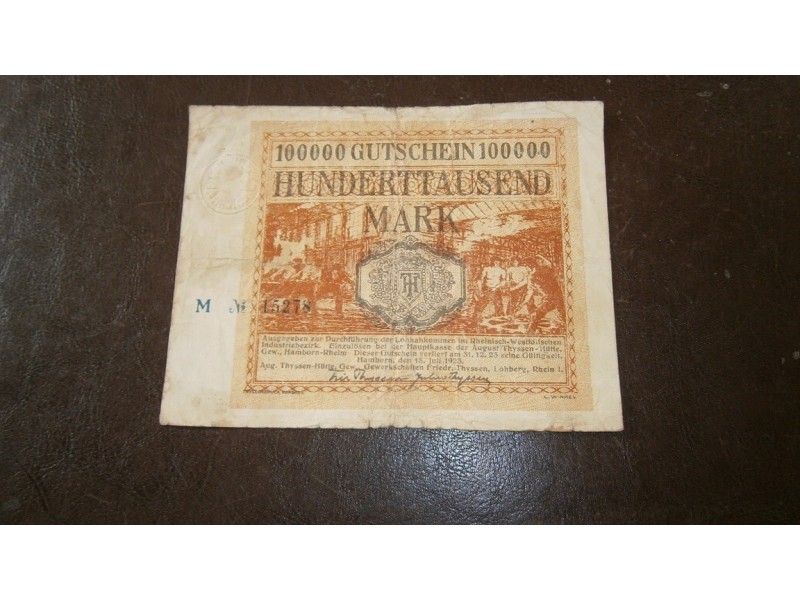 GERMANY 100.000 MARK 1923