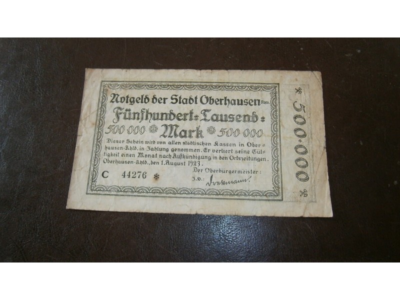 GERMANY 500.000 MARK 1923