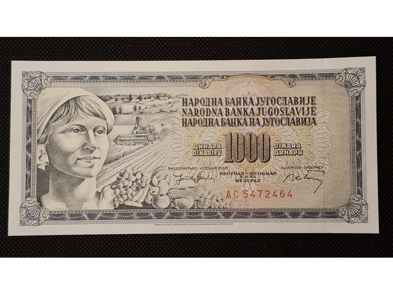 1000 dinara 1974. UNC