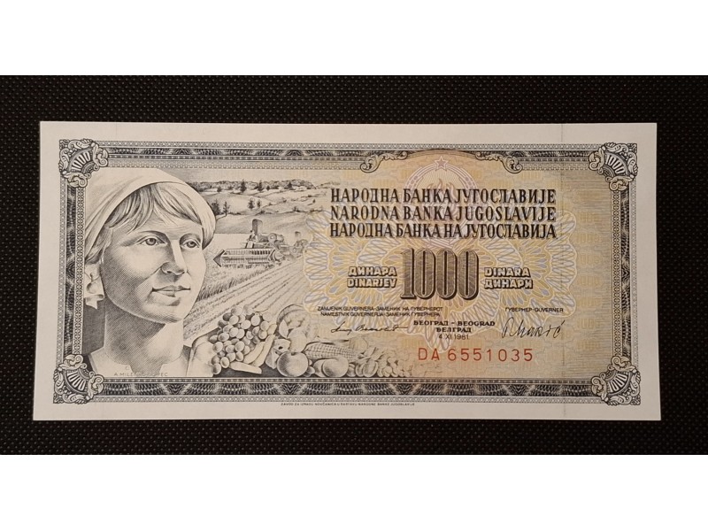 1000 dinara 1981. UNC