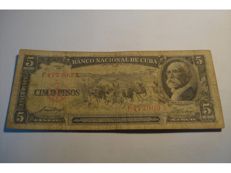 CUBA - 5 PESOS - 1958