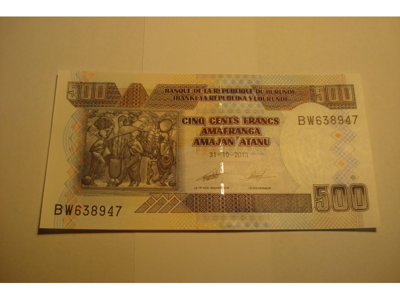 BURUNDI - 500 CENTO FRANCS - 2013