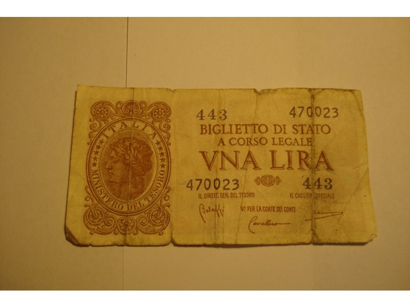 KRALJEVINA ITALIJA - 1935 / 1944 - RATNA - 1 LIRA