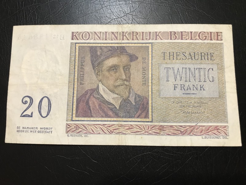 BELGIJA 20 FRANAKA.1956.