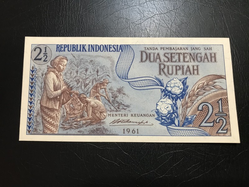 INDONEZIJA 2,5 RUPIJA. UNC.1961.