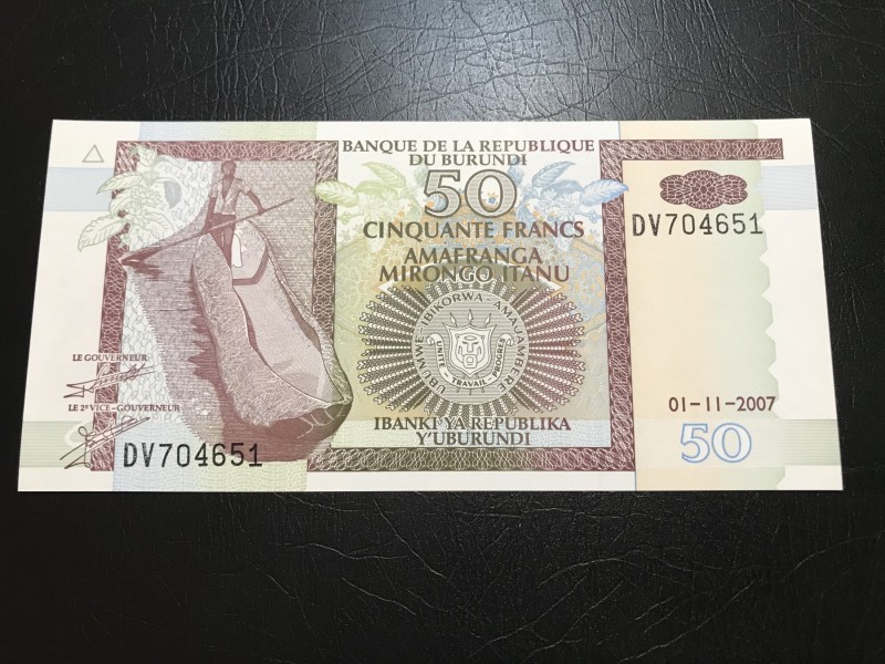 BURUNDI 50 FRANAKA. UNC.