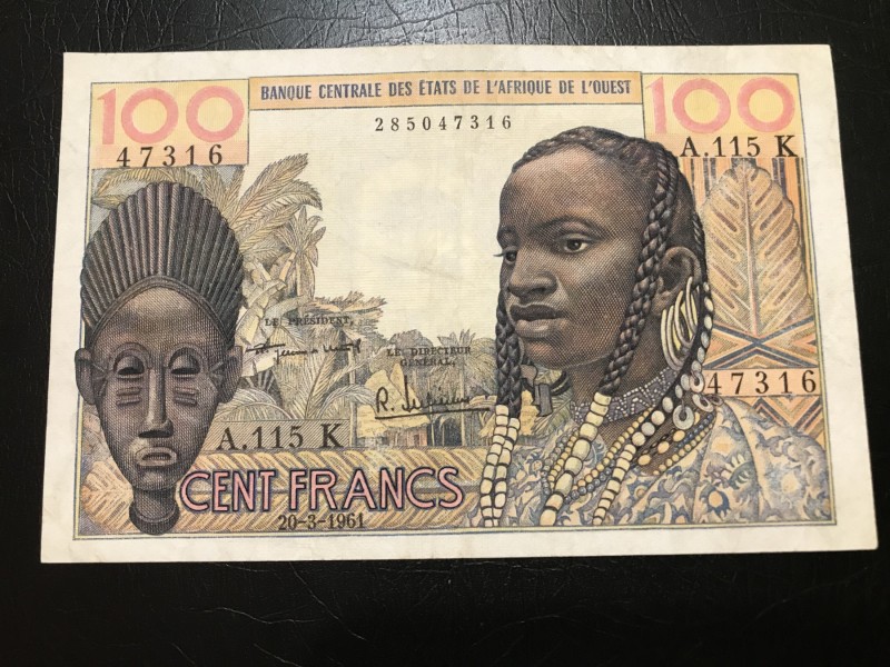 ZAPADNA AFRIKA 100 FRANAKA.1965.