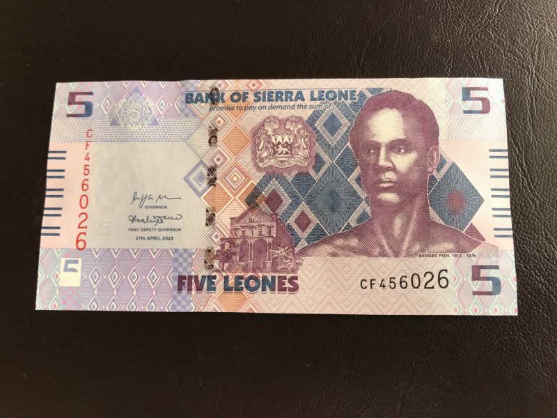 SIERRA LEONE 5 LEONES. UNC.2022.