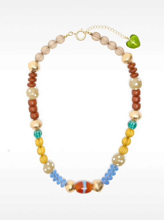 Beaded glass necklace