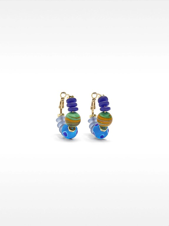 Hoop earrings with glass beads