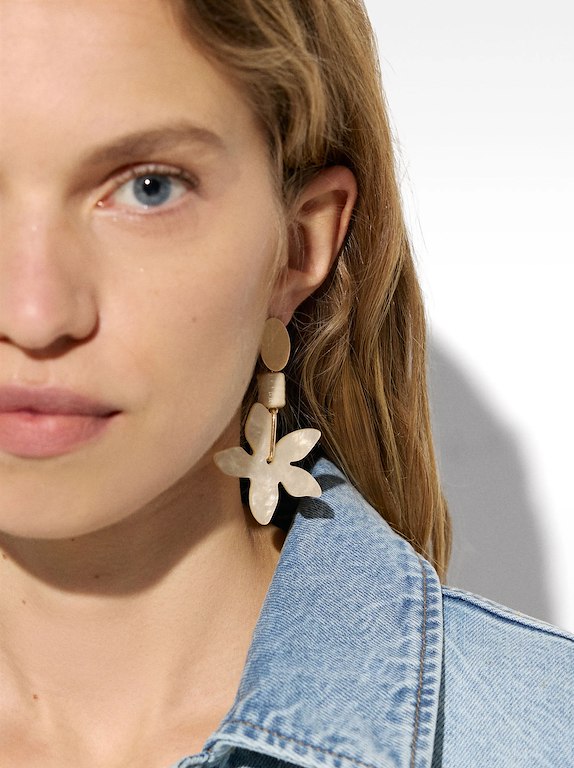 Long flower earrings