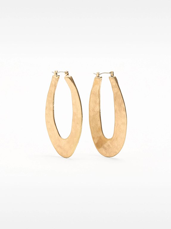 Elongated irregular hoop earrings