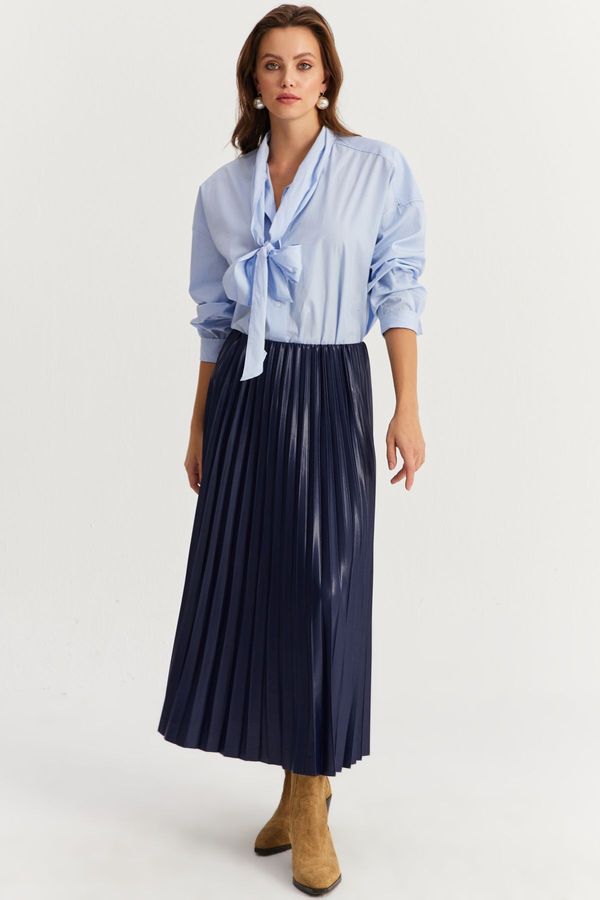 Cool & Sexy Women's Purple Elastic Waist Pleated Skirt IO190