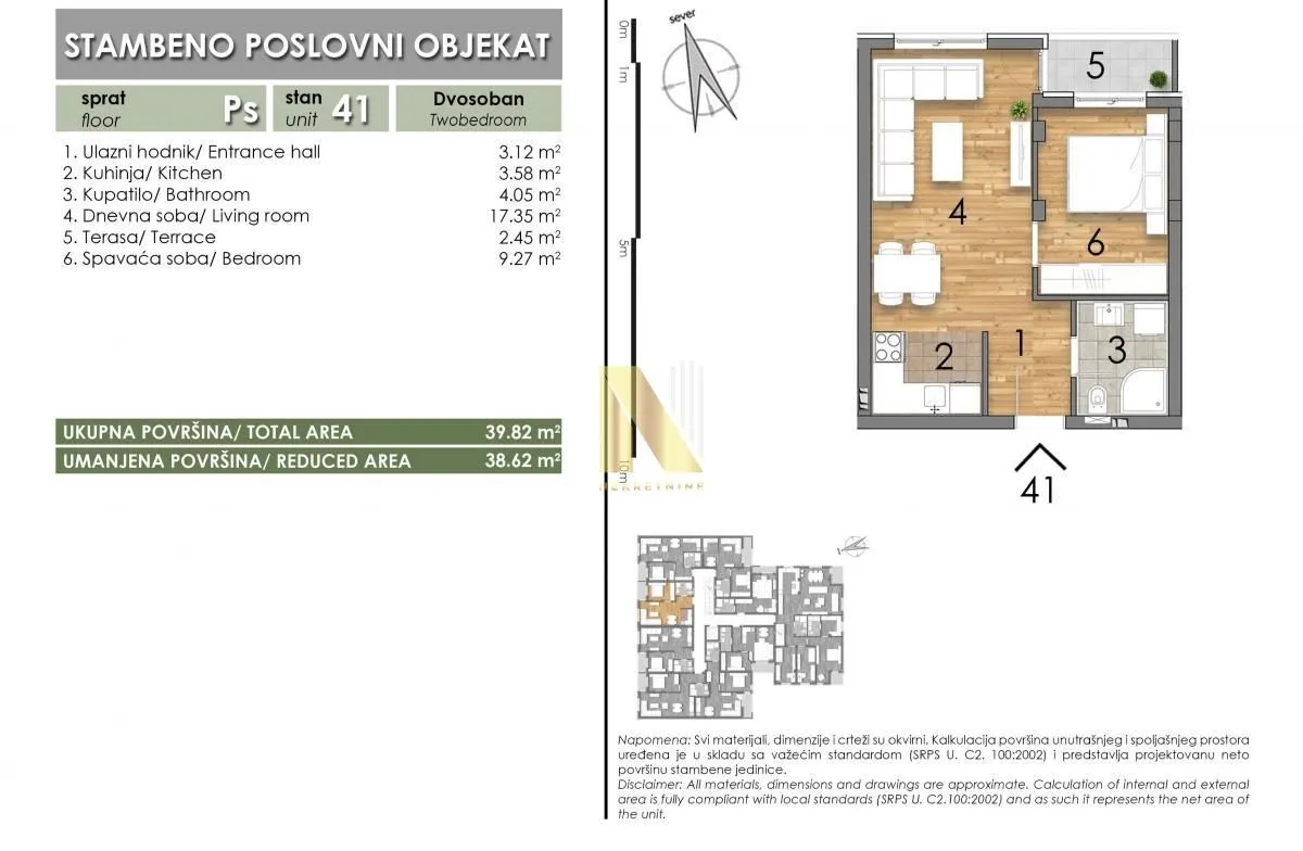 Prodaja, jednosoban stan, 39m2, Telep, Novi Sad, Novi Sad