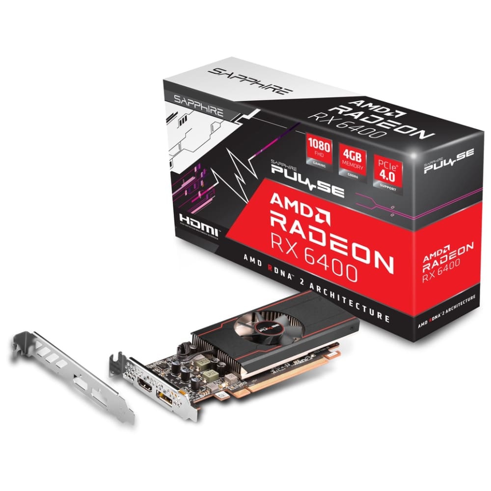 SAPPHIRE PULSE AMD RADEON RX 6400 GAMING 4GB GDDR6 HDMI / DP LP