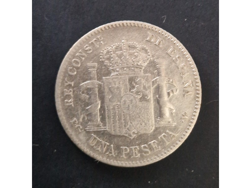 Spain 1 peseta, 1896 Srebro .835