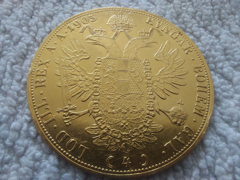 4 Dukat 1905 ultra redak zlatnik, 90 000 otkova.