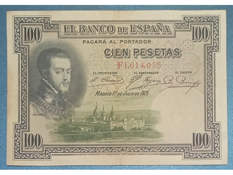 Spanija - 100 pezeta - 1925