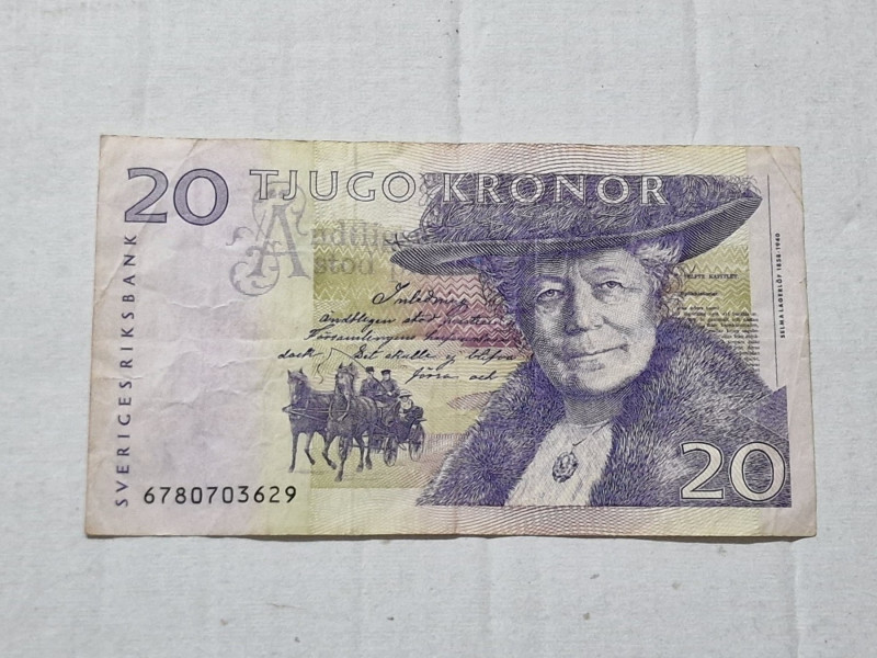 Švedska 20 Kruna 1991