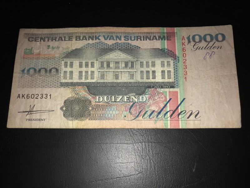 SURINAM 1000 GULDENA.